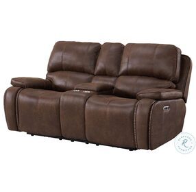 Grover Atlantis Brown Power Reclining Sofa with Power Headrest From ...