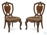 Old World Shield Back Side Chair with Fabric Seat Set of 2 from ART ...