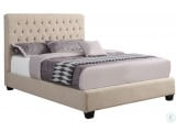 Chloe Oatmeal Upholstered King Panel Bed from Coaster (300007KE ...