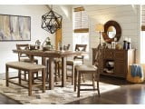 Moriville Grayish Brown Extendable Counter Height Dining Room Set from ...