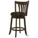 Lambert Dark Brown Upholstered Swivel Counter Height Stool From Coaster ...