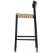 Heisler Almond Leather Blend Bar Stool from Four Hands | Coleman Furniture