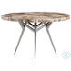 Signature Designs Fossilized Shell And Silver Caldera Round Dining ...