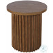 Auden Chestnut Fluted Pedestal Round End Table From Jofran | Coleman ...