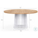 Post White And Warm Tone Round Dining Table From ART | Coleman Furniture