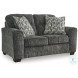 Lonoke Gunmetal Loveseat From Ashley Furniture | Coleman Furniture