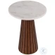 Dara White and Brown Round Side Table From Butler | Coleman Furniture