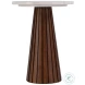Dara White and Brown Round Side Table From Butler | Coleman Furniture