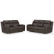 Lavenhorne Granite Reclining Sofa with Drop Down Table From Ashley ...