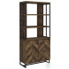 Millbrook Rustic Oak Herringbone And Gunmetal Bookcase From Coaster ...