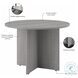 BBF Conference Platinum Gray 42" Round Conference Table with Wood Base ...