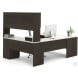 Ridgeley Dark Chocolate and White Chocolate U-shaped Desk from Bestar ...