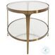 Brando Antique Brass Two Tier Glass Top Oval Coffee Table From Worlds ...
