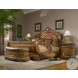Cortina Honey Walnut Leather Bedside Bench From Michael Amini | Coleman ...