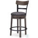Caitbrook Gray Upholstered Swivel Bar Stool from Ashley | Coleman Furniture