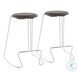 Finn White Steel And Grey Faux Leather Counter Height Stool Set Of 2 ...
