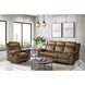 Tasso Sorrento Brown Reclining Sofa with Drop Down Table From Picket ...