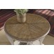 Realyn White and Brown Round End Table from Ashley | Coleman Furniture