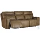 Game Plan Caramel Leather Power Reclining Living Room Set with ...