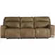 Game Plan Caramel Leather Power Reclining Living Room Set with ...