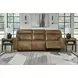 Game Plan Caramel Leather Power Reclining Living Room Set with ...