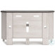 Dorrinson Antiqued White And Gray Corner TV Stand From Ashley Furniture ...