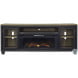 Foyland Black and Brown 83" XL TV Stand with Electric Fireplace From ...