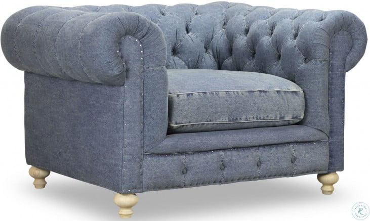 Greenwich Desi Blue Denim Living Room Set from Spectra Home ...