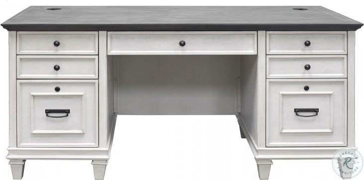 Hartford White Double Pedestal Desk from Martin Furniture ...