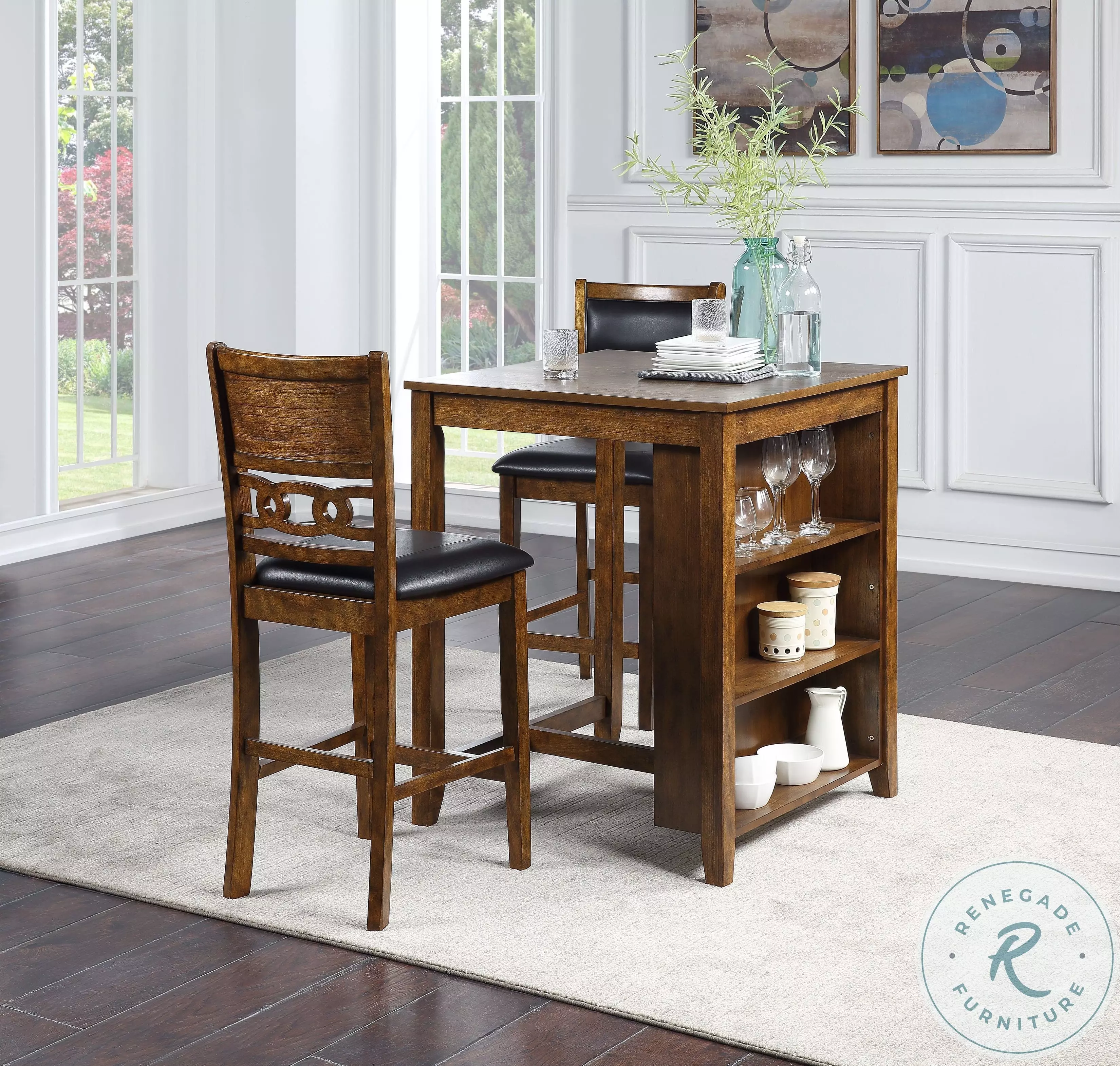 Gia Brown 3 Piece 30" Counter Height Dining Set from New Classic ...