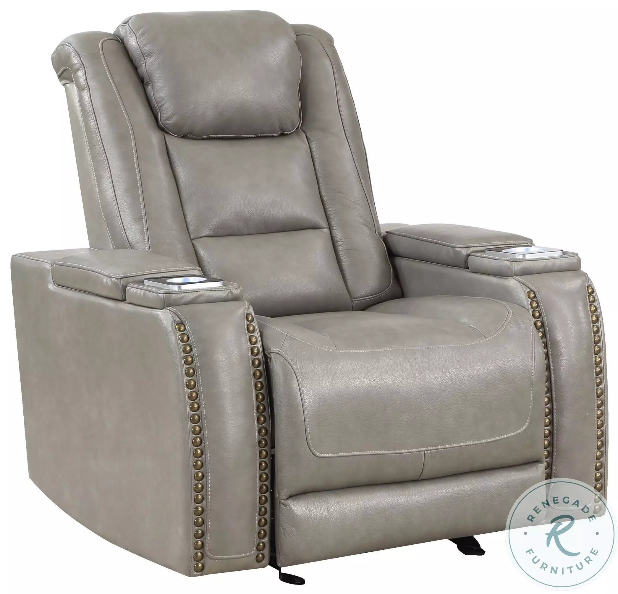 Breckenridge Light Gray Glider Power Recliner Power Headrest And ...