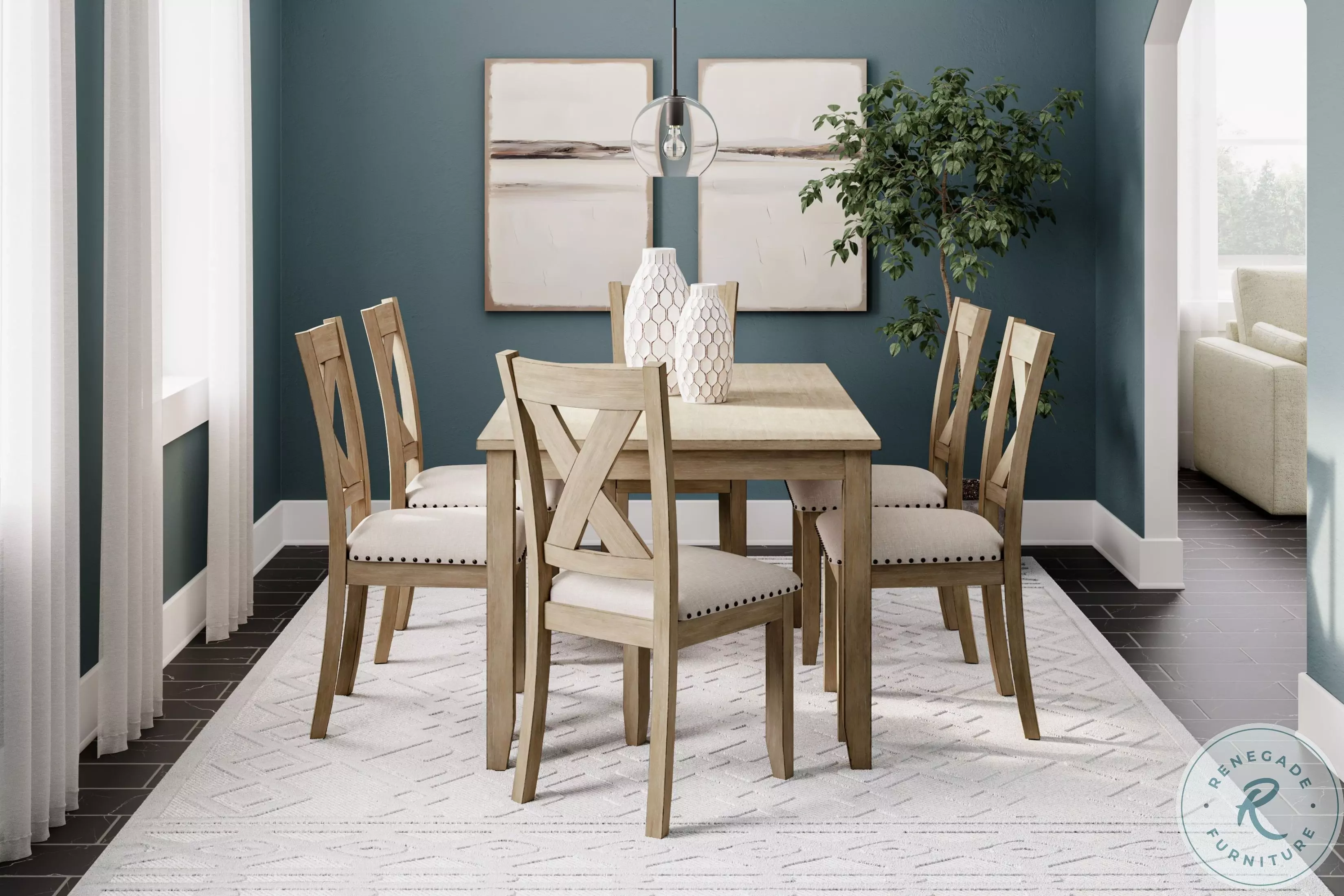 Sanbriar Light Brown Dining Set From Ashley Furniture | Coleman Furniture