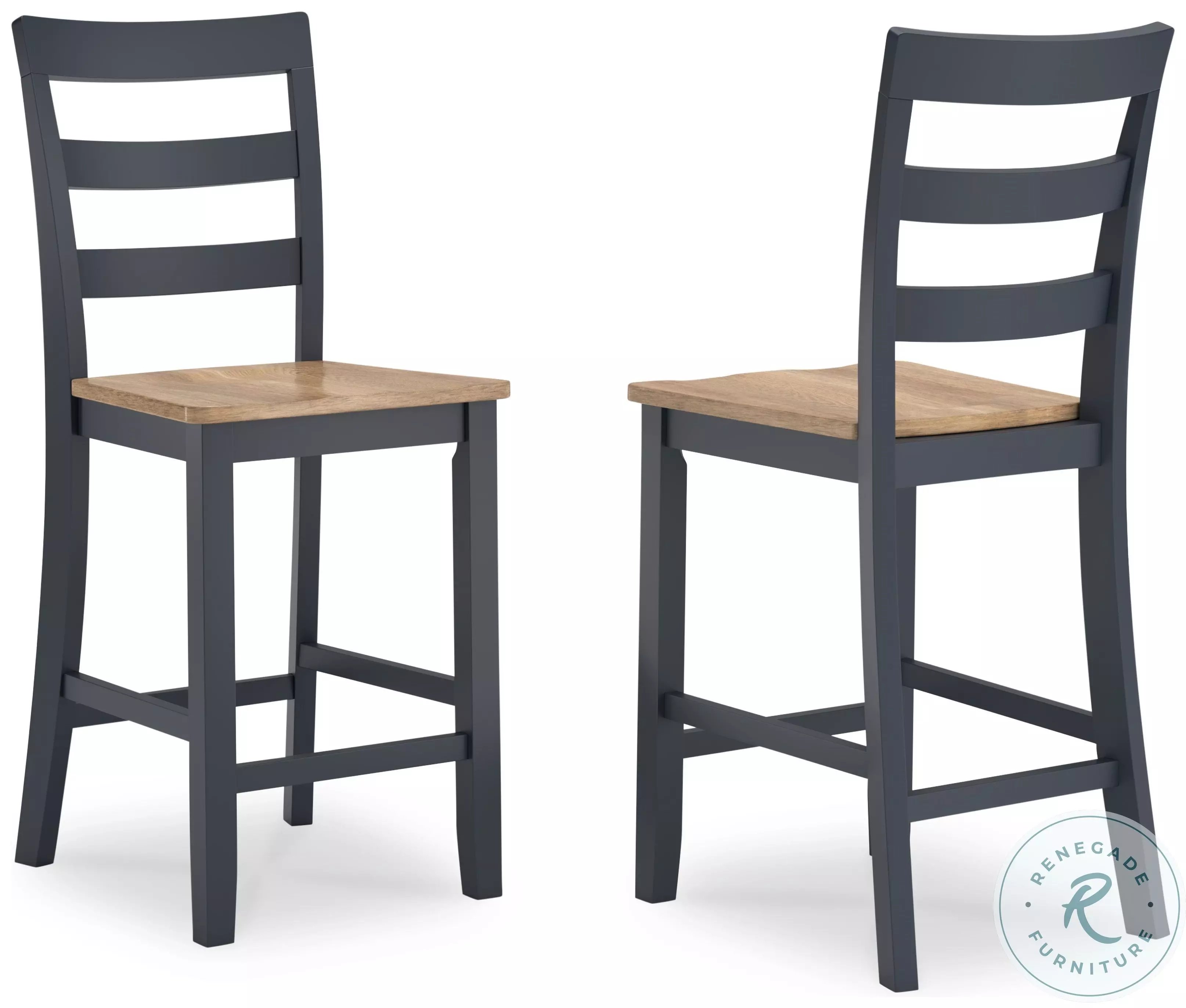 Gesthaven Natural And Blue Counter Height Stool Set Of 2 From Ashley ...