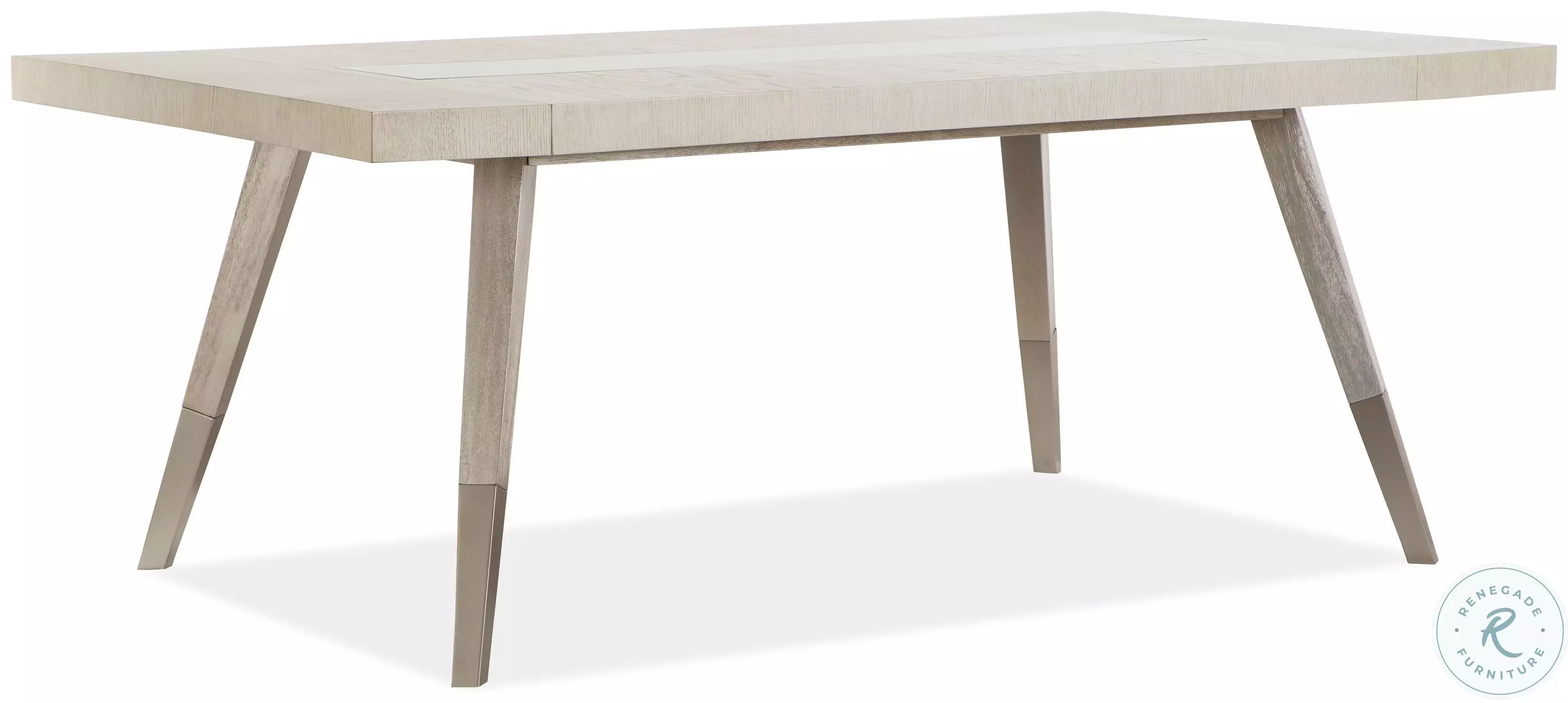Lenox Warm Silver and Acadia White Rectangular Extendable Dining Table ...