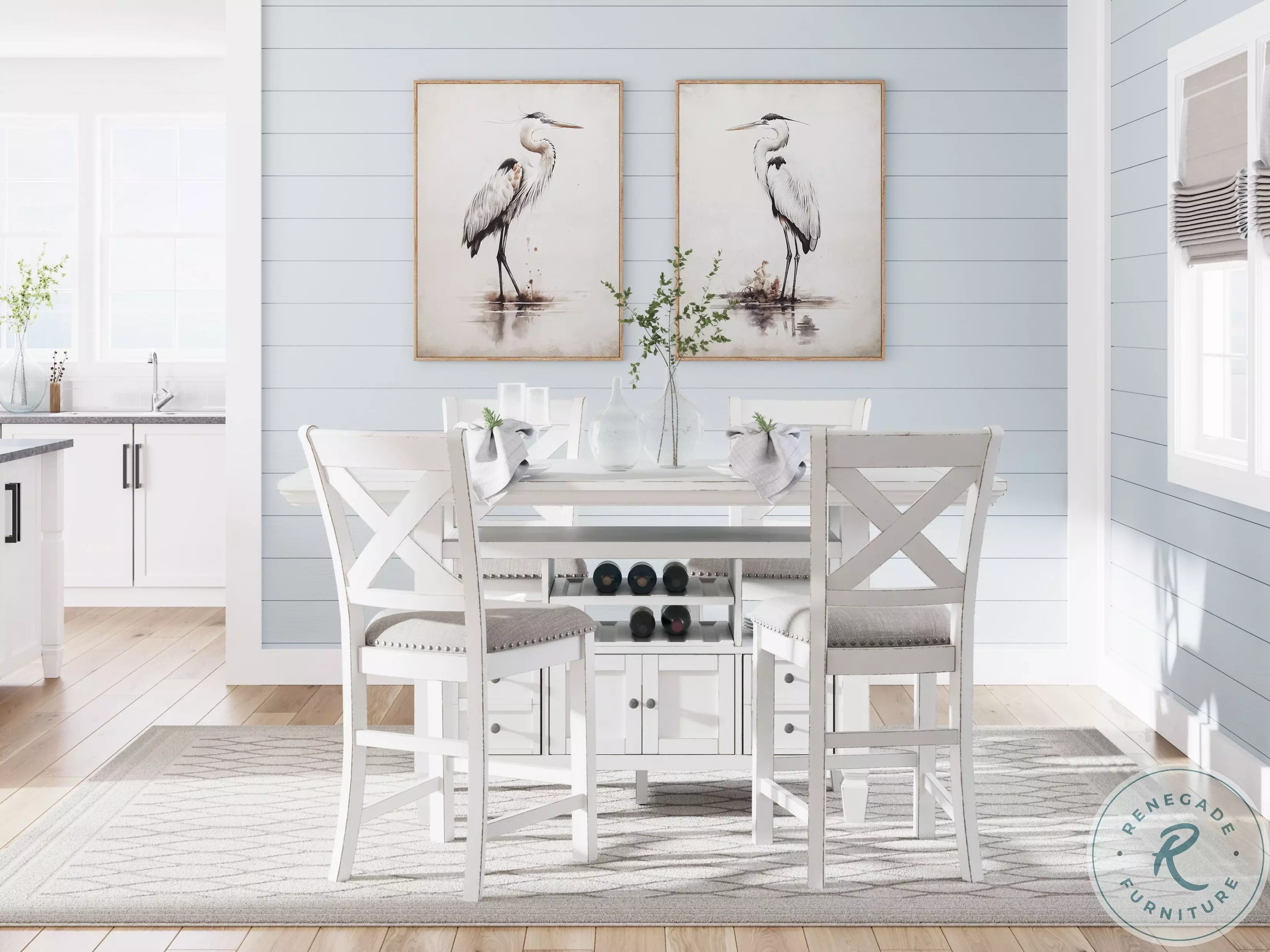 Robbinsdale Antique White Counter Height Dining Room Set from Ashley ...