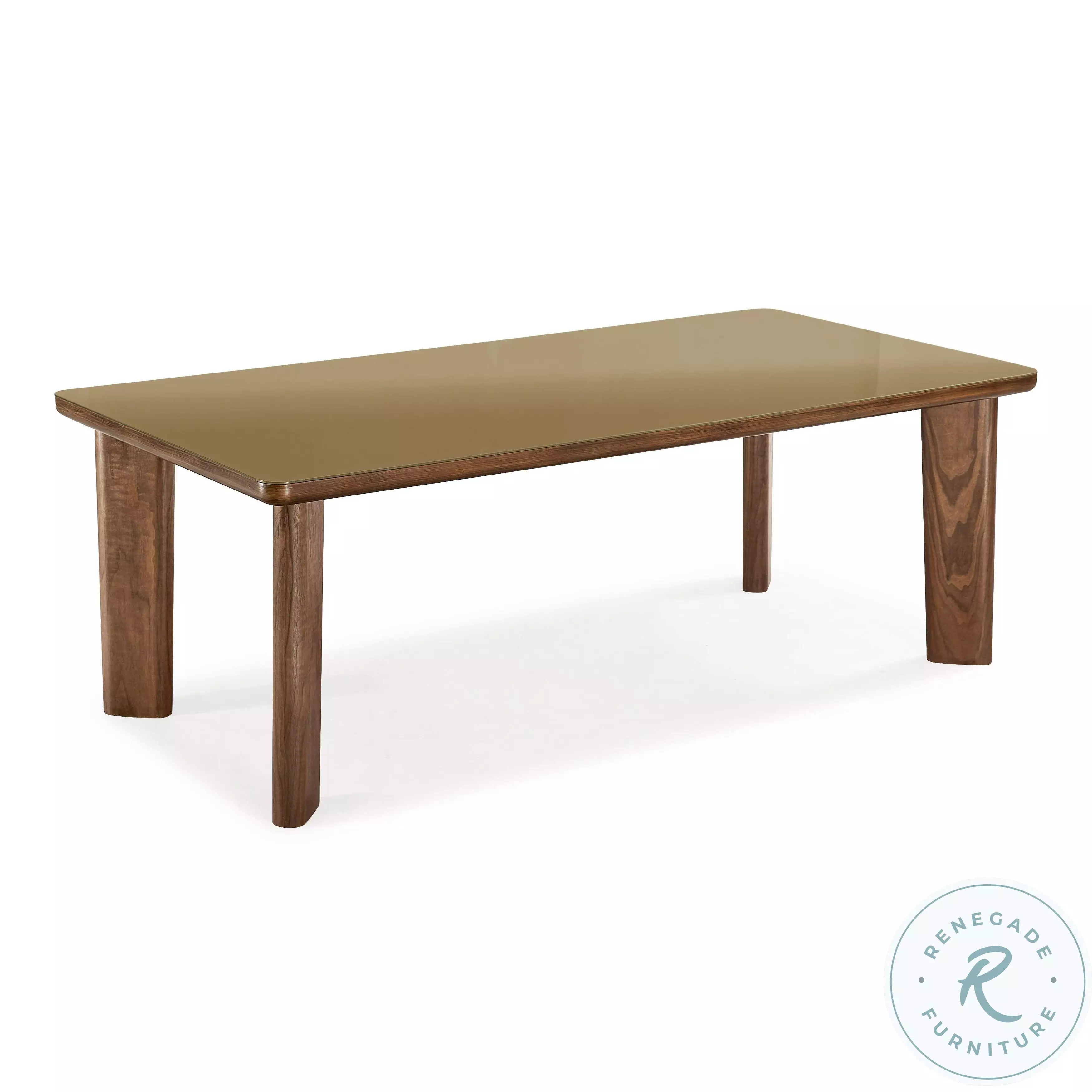 Oani Walnut and Glass Rectangular Dining Table From TOV | Coleman Furniture
