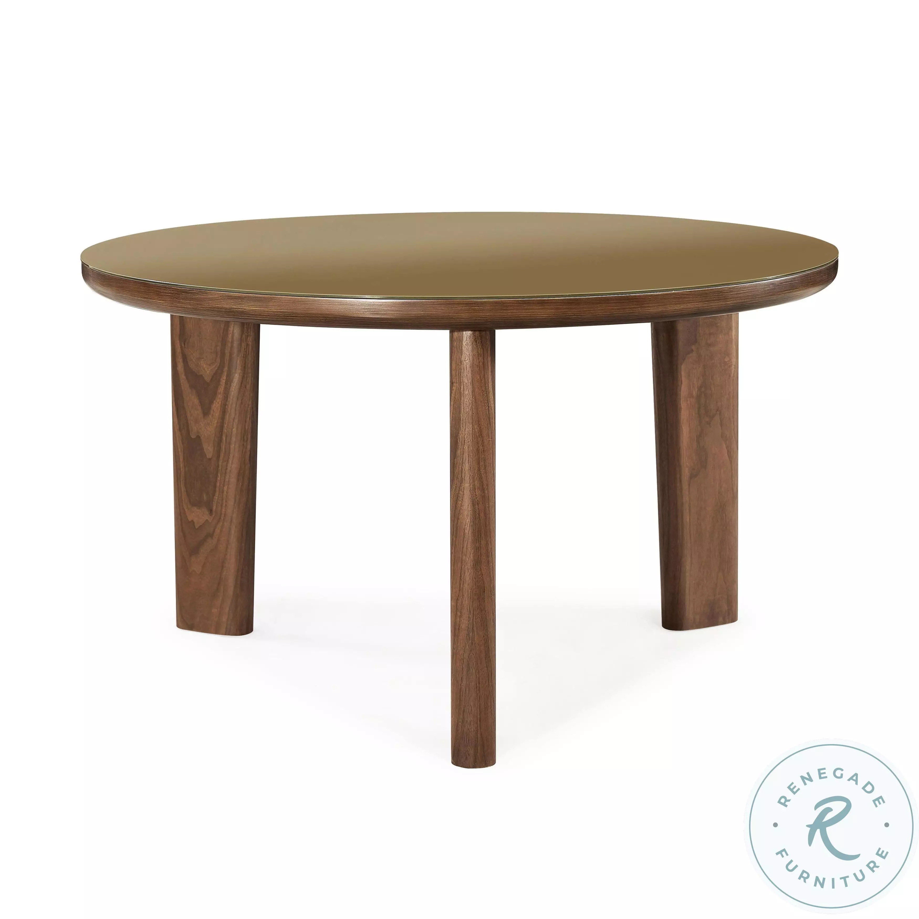 Oani Walnut and Glass Round Dining Table From TOV | Coleman Furniture
