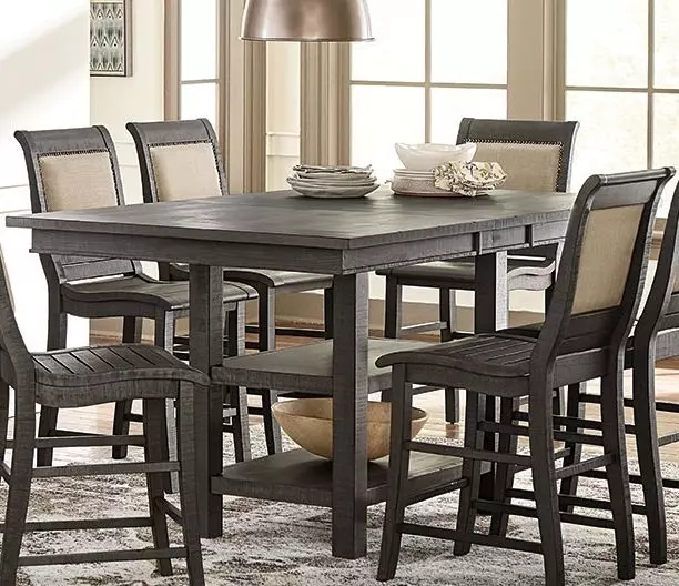 Progressive Furniture Willow Distressed Dark Gray Rectangular Counter Table