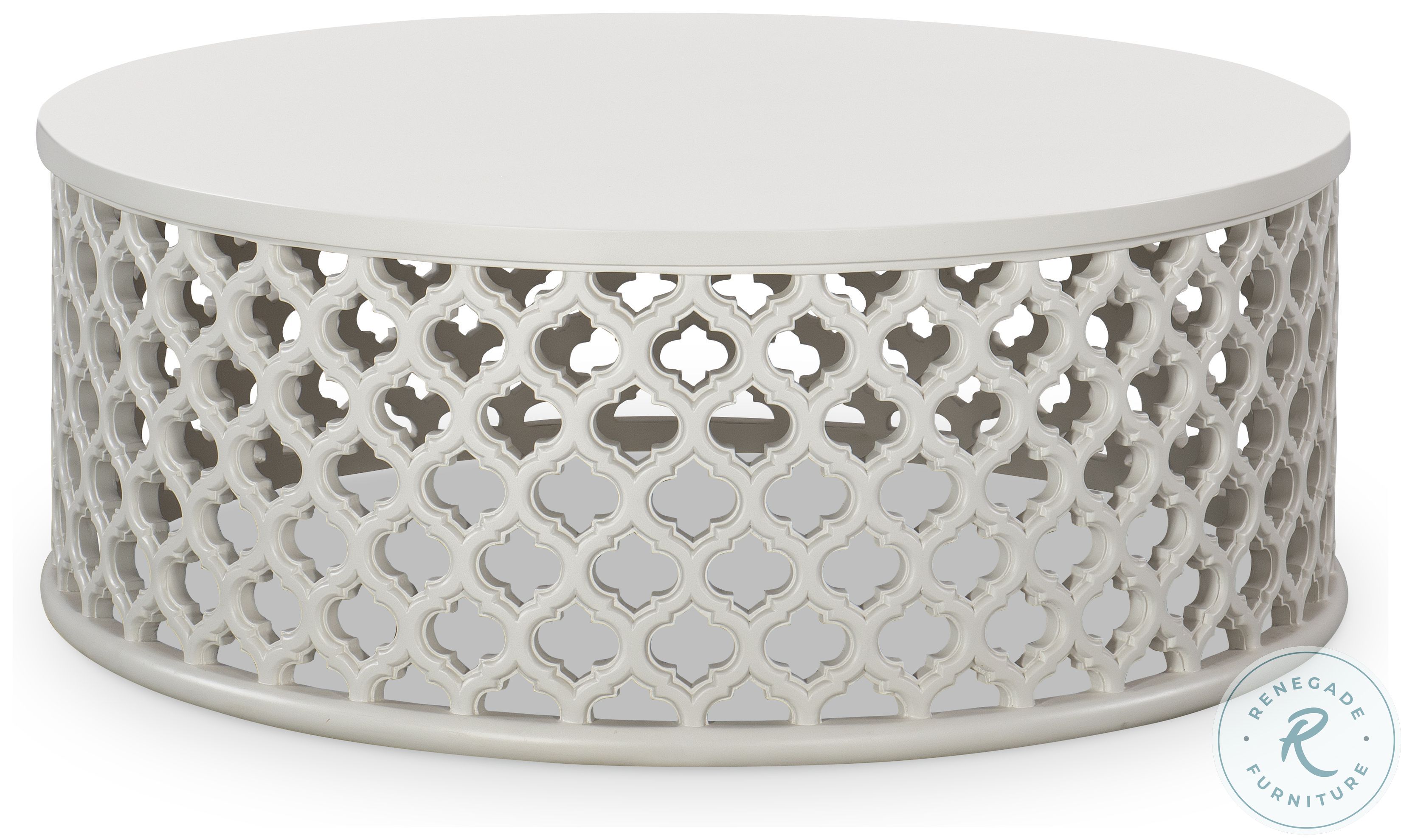 Dupre White Cast Concrete Outdoor Round Cocktail Table From Century ...