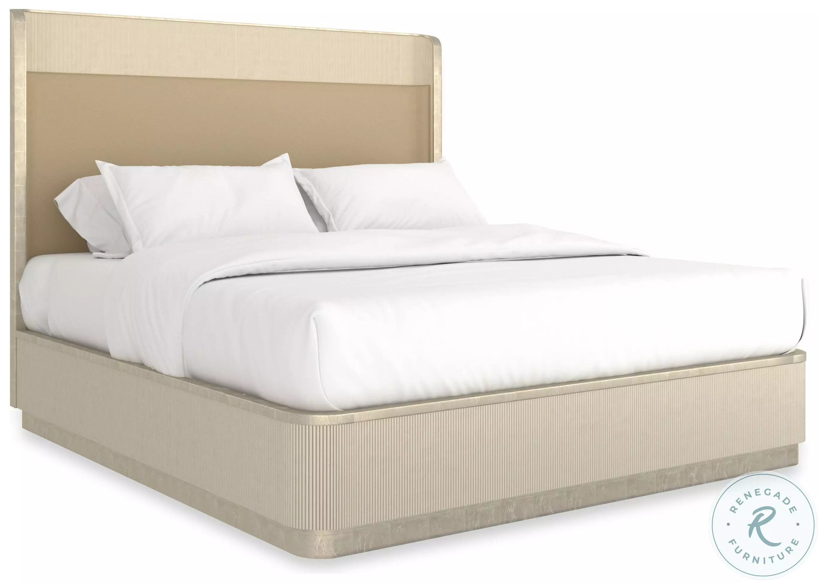 Fall In Love Oracle And Champagne Silk Upholstered King Platform Bed ...