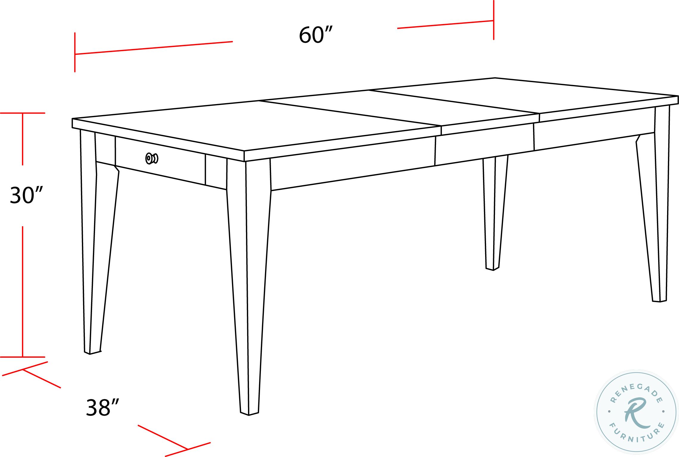 Americana Modern Cotton 60" Rectangular Extendable Dining Table From ...