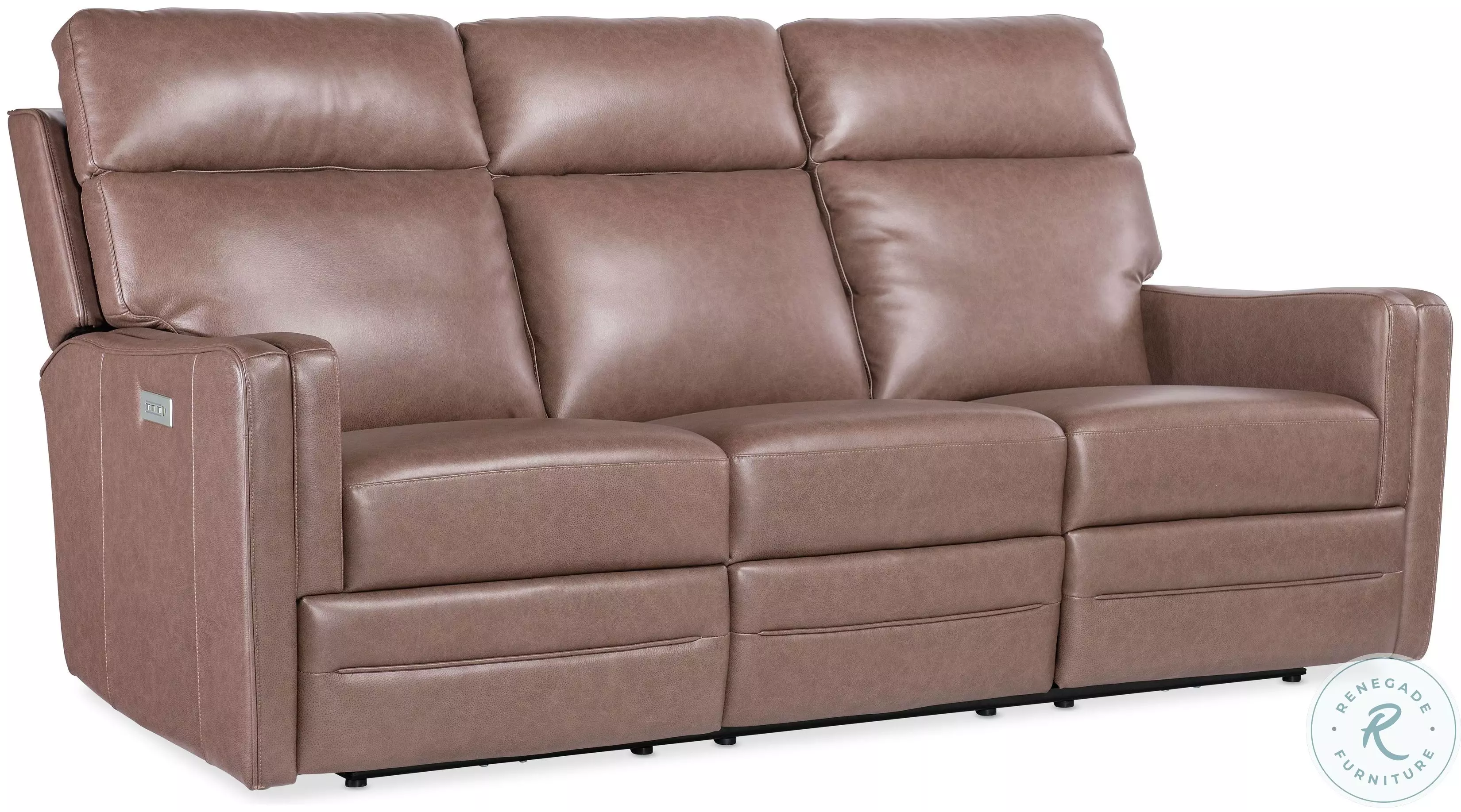 Twain Umber Leather Zero Gravity Power Reclining Sofa with Power ...