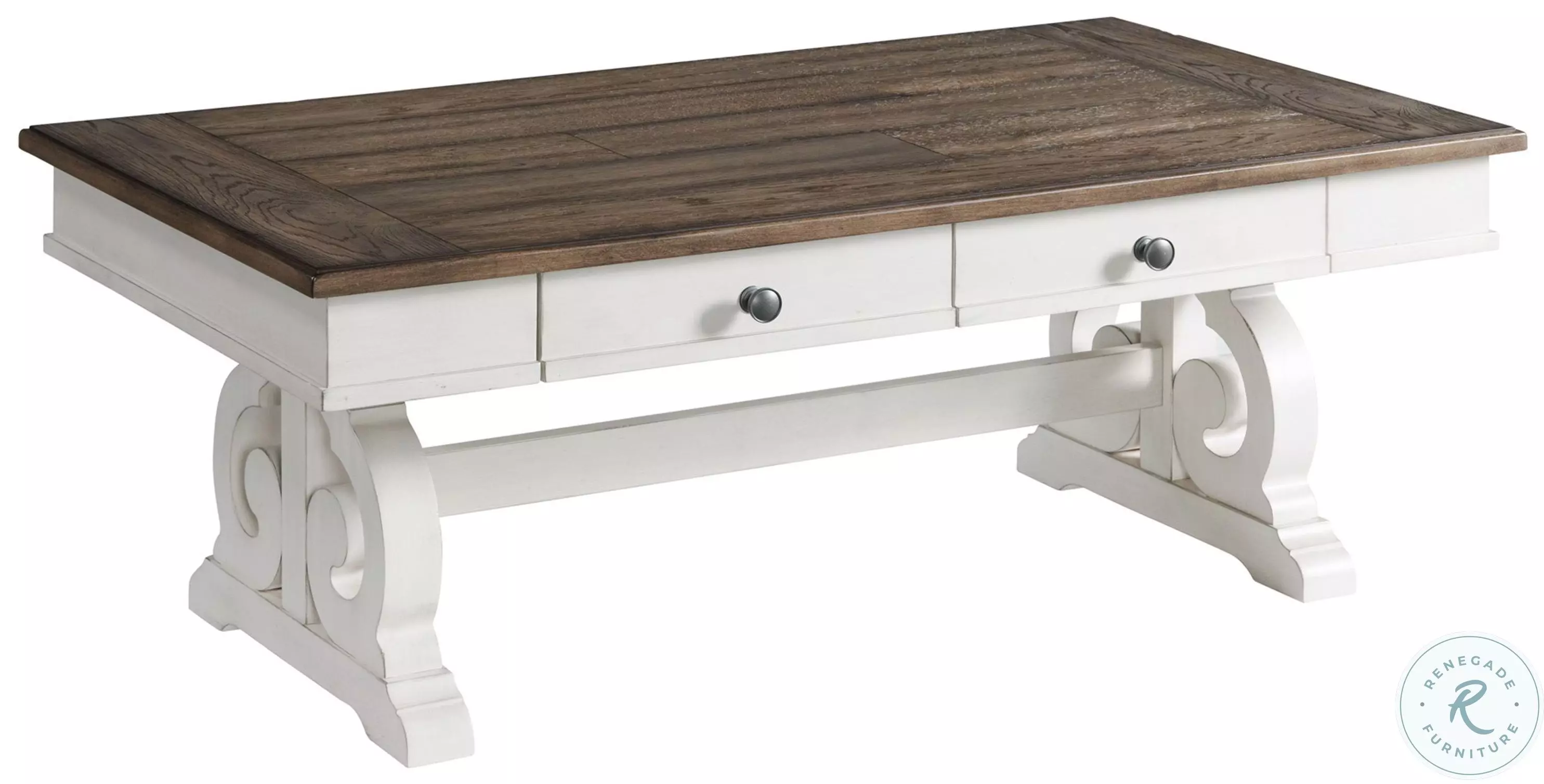 Drake Rustic White and French Oak Coffee Table From Intercon | Coleman ...