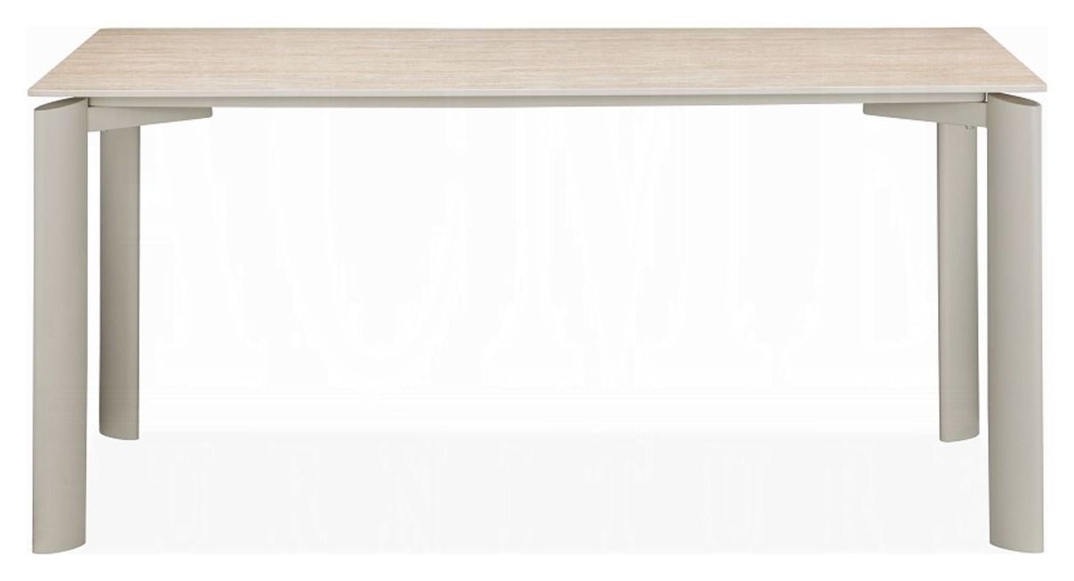 Ingram White and Light Gray 63" Rectangular Sintered Stone Top Dining ...