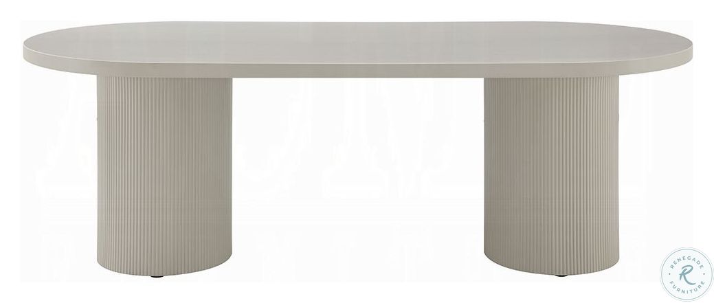 Laela Bone White 87" Oval Dining Table from ACME Furniture | Coleman ...