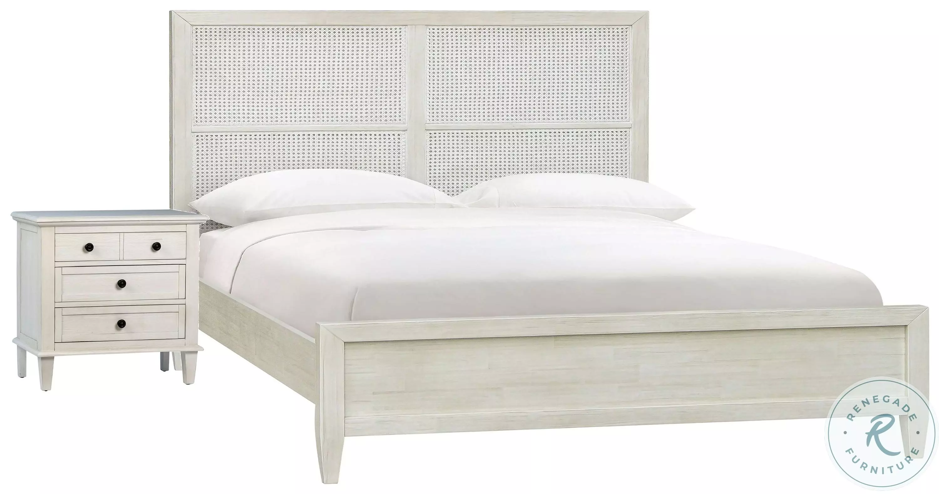 Lugan Whitewash Platform Bedroom Set from Dovelle Home | Coleman Furniture