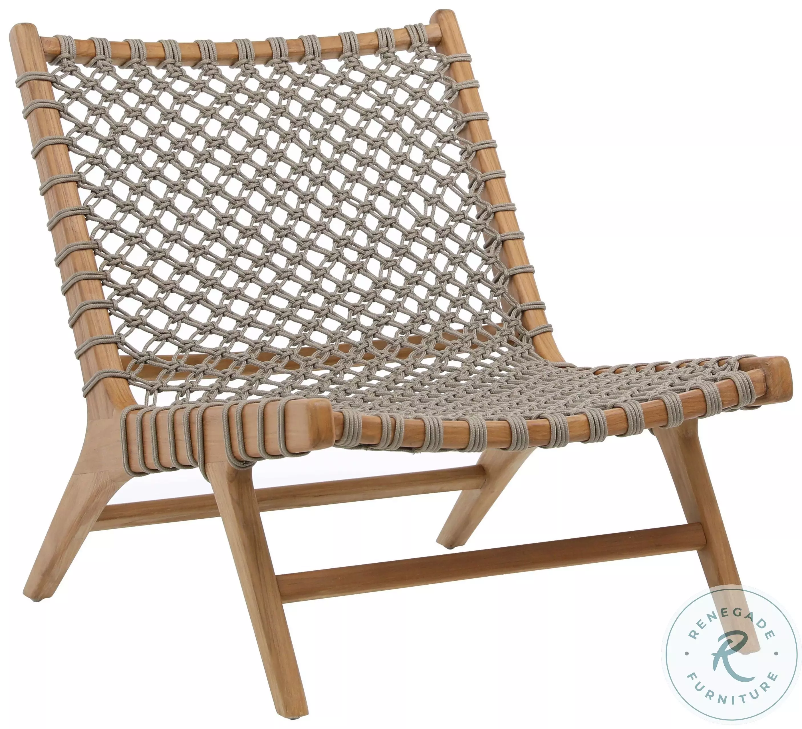 Mari Natural Wood And Taupe Rope Outdoor Occasional Chair From Dovelle ...