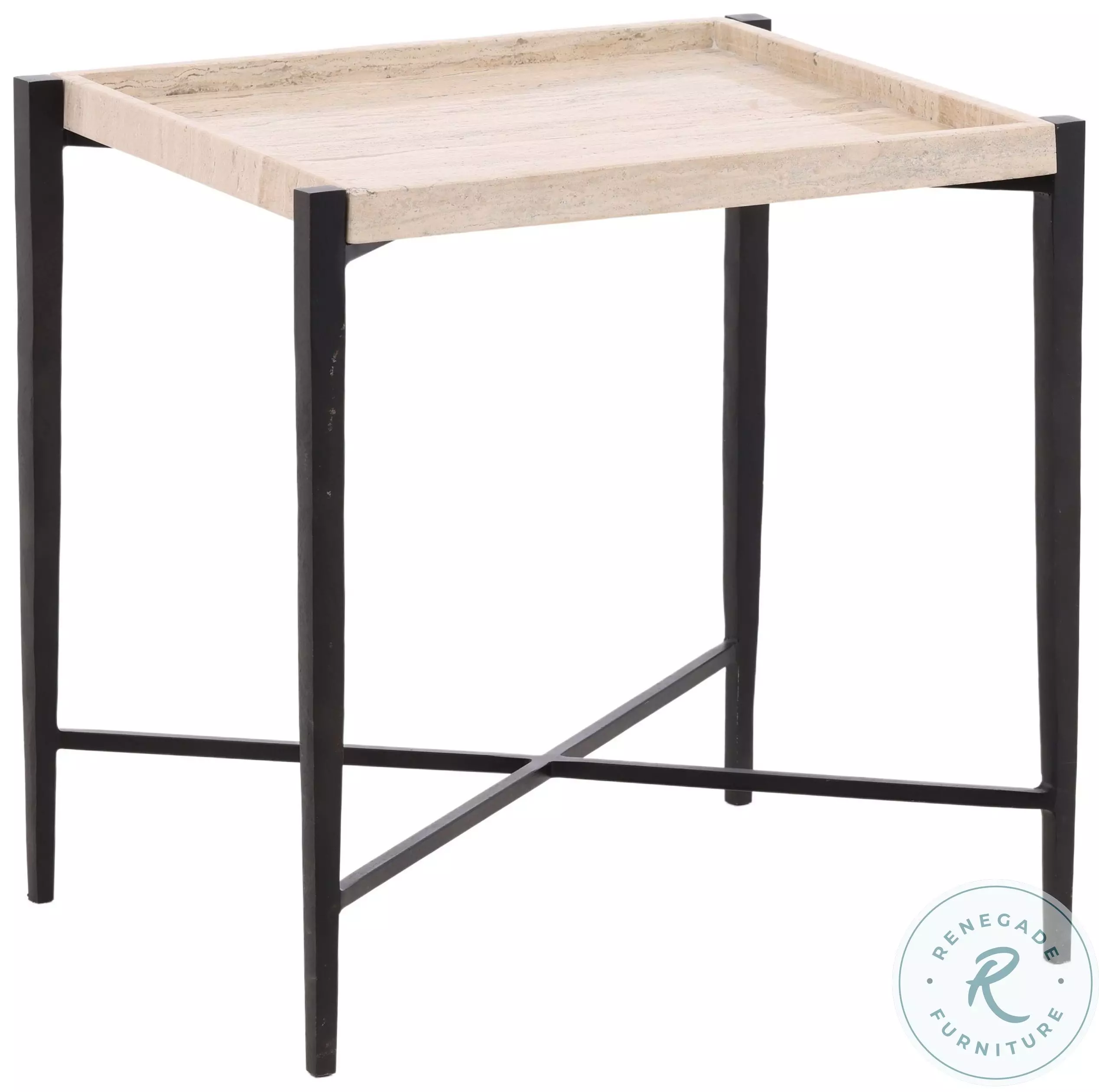 Ric Natural And Black End Table From Dovelle Home | Coleman Furniture