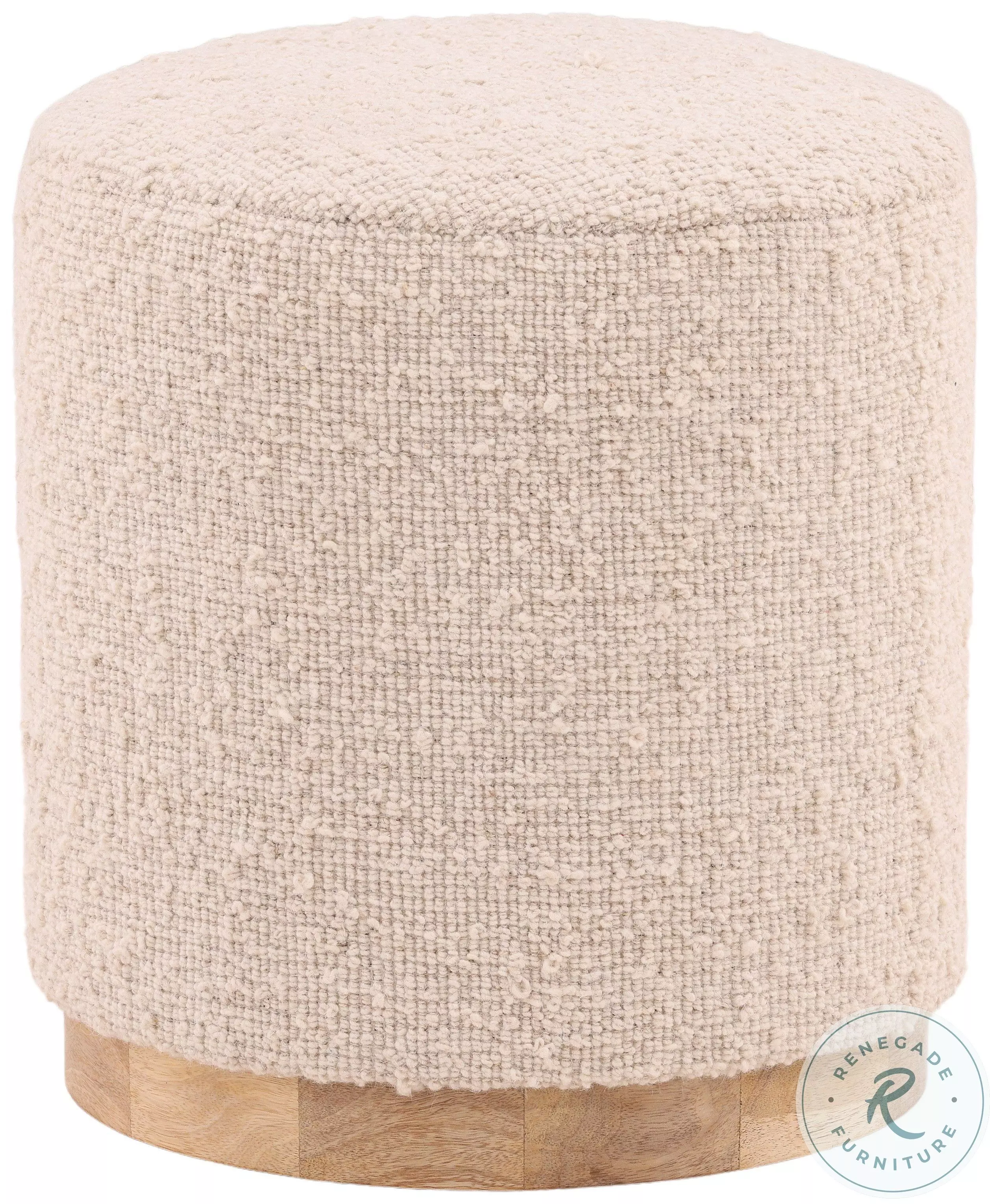 Gem Ivory And Natural Stool From Dovelle Home | Coleman Furniture