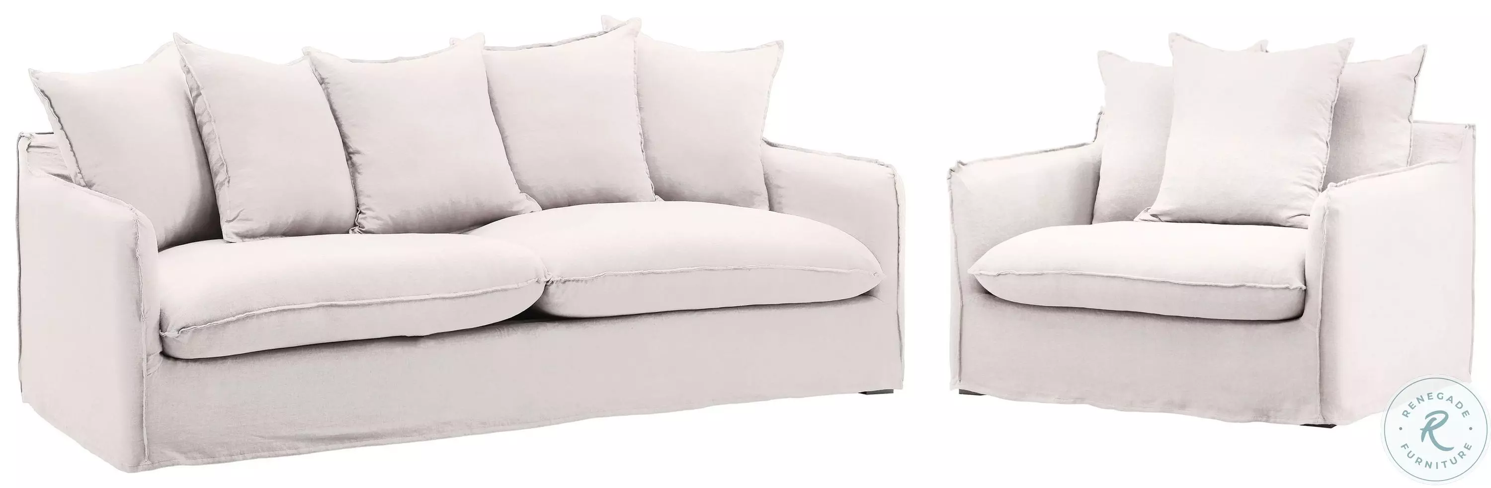 Vivia Easton Natural Slipcover Living Room Set from Dovelle Home ...